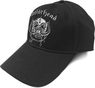 Mot&ouml;rhead Baseball Cap Band Logo Warpig Sonic Silber offiziell Schwarz Strapback