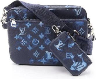 Louis Vuitton Sac bandouli&egrave;re Pre-owned Trio Messenger Monogram Watercolor - Homme - Pre-owned - Bleu - Taille: ONE Size