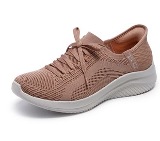 Skechers Damen Hands Free Slip-ins Ultra Flex 3.0-Brilliant Path Sneaker, Tan Knit/Trim, 39.5 EU
