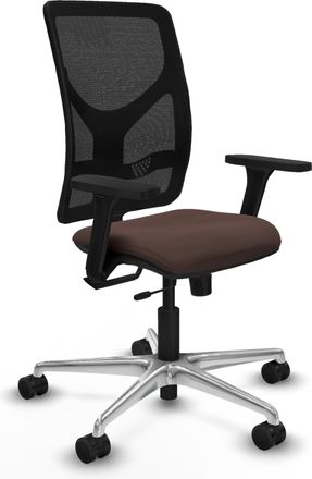 Piqueras y Crespo Arbeitsstuhl mit 3D-Armlehnen, h&ouml;henverstellbare Lendenwirbelst&uuml;tze, ausgestattet mit Syncro/Traslack und Schneideschaum, mit Rollen 65 mm, Nylon, Sch