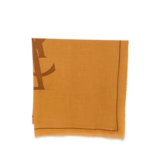 Saint Laurent Logo-print Frayed Scarf