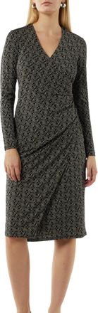 Comma Midikleid in Wickeloptik