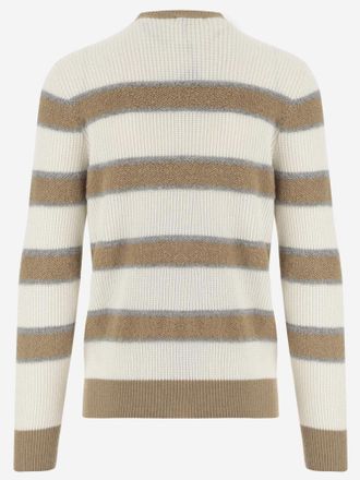 Malo Mens Cashmere Sweater With Striped Pattern
