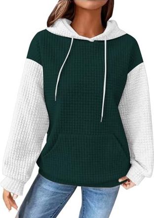 Generic Sweat &agrave; capuche pour femme - Pull surdimensionn&eacute; - D&eacute;contract&eacute; - Manches longues - Automne - Hiver - Veste &agrave; capuche avec poche - Manteau long - Hauts