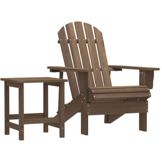 vidaXL Chaise de jardin Adirondack avec table Bois de sapin Marron vidaXL