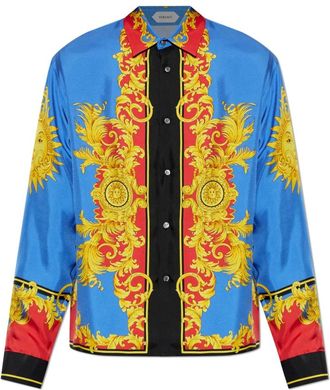 Versace Homme, Chemises, Multicolore, Taille: 2XL Chemise en soie avec imprim&eacute; Le Soleil