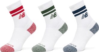 New Balance Lange Socken New Balance Active Lifestyle Striped Crew LAS35210AS1 Weiß