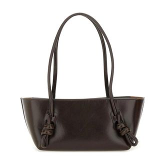 Hereu Ledertasche mit gewebtem Henkel - - Bags - Damen - Braun - ONE SIZE
