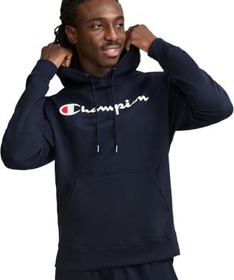 Champion Pullover Fleece Hoodie, Standard Fit, Midweight, Script Logo, Available in Regular and Big & Tall Maillot de surv&ecirc;tement, Bleu Marine, M Homme