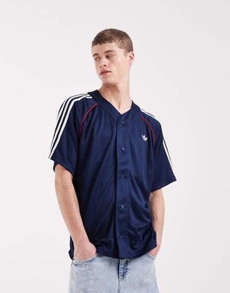 adidas Originals adicolor - Baseball-Trikot in Blau und Rot