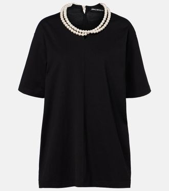 Junya Watanabe T-Shirt aus Baumwolle mit Zierperlen
