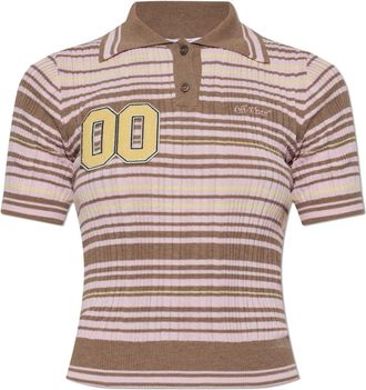 Off-white Femme, Pulls, Rose, Taille: 40 FR Polo avec &Eacute;cusson