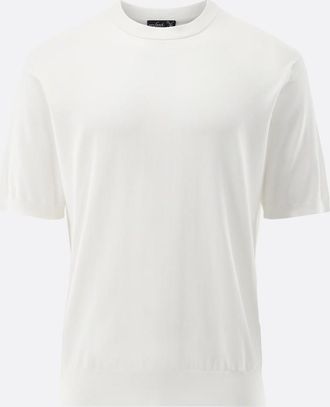 van Laack Glattes Feinstrick-T-Shirt mit Seidenanteil in