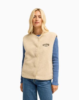 Billabong Be Happy - Sherpa-Weste in Wei&szlig;