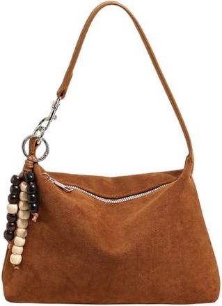 Generic Sac à provisions générique en daim pour femme avec pendentif, sacs à main, sacs à main, sacs à main décontractés pour les voyages de travail, marron, 