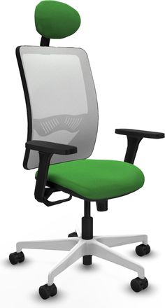 Piqueras y Crespo Stuhl mit Nackenst&uuml;tze Zulema mit 3D-Armen, h&ouml;henverstellbarer Lendenwirbelst&uuml;tze und festem Kopfteil, ausgestattet mit 3 Positionen und Schneidschaum