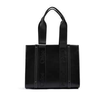 Chlo&eacute; Femme, Sacs, Noir, Taille: ONE Size Sac Fourre-Tout Noir avec Logo Brod&eacute; Woody