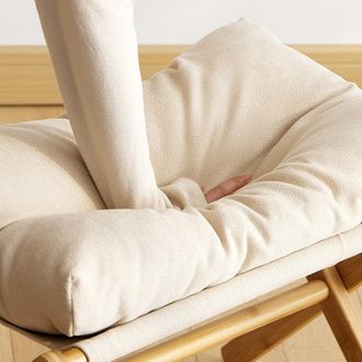 CHICIRIS Weicher FußHocker, Kleiner Hocker mit Fußstütze, Multifunktional, Hautfreundlich, Leicht zu Reinigen, X-Bein mit Kissen für Büro und Wohnzimmer (Beige