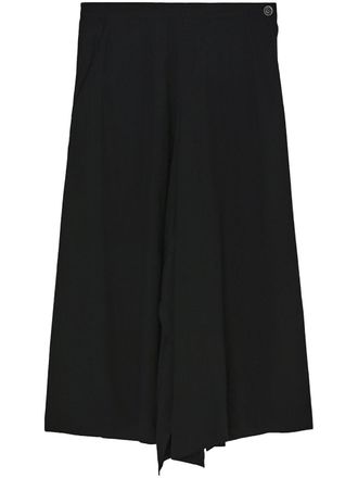 Yohji Yamamoto jupe asym&eacute;trique &agrave; taille haute - BLACK