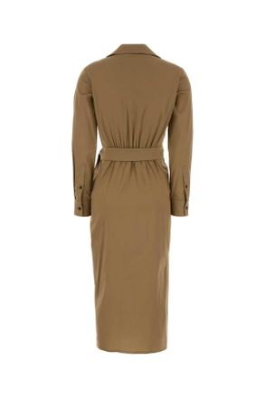 Max Mara Womens Biscuit Stretch Poplin Beta Dress Deserto Cotton Nylon Elastane
