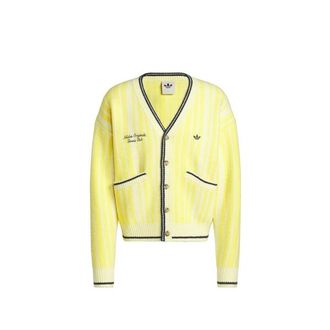 adidas Cardigan &agrave; rayures en coton et laine m&eacute;lang&eacute;s