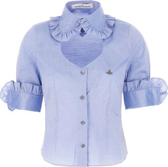 Vivienne Westwood Femme, Blouses et Chemises, Bleu, Taille: 40 FR Toulouse Frill Shirt