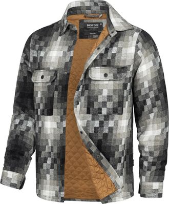 Indicode Herren Spin Langarmhemd Übergangsjacke gefüttert | Herrenhemd Freizeithemd Grey Mix, XXL