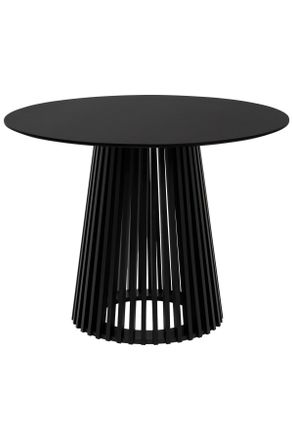 MID.YOU Mid.you Esstisch, Schwarz, Holzwerkstoff, rund, konisch, S&auml;ule, Sockel, 100x75x100 cm, Esszimmer, Tische, Esstische, Esstische rund