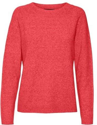 Vero Moda Vmdoffy Ls O-Neck Blouse GA Noos Pull en Tricot, Cayenne-D&eacute;tails : chin&eacute;, XXL Femme
