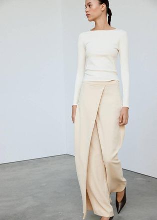 Mango Pull cintr&eacute; &agrave; col bateau &eacute;cru - Femme - XXS - MANGO