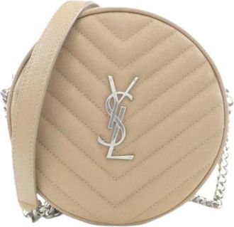 Saint Laurent Sac bandouli&egrave;re en cuir Pre-owned - Femme - Pre-owned - Beige - Taille: ONE Size