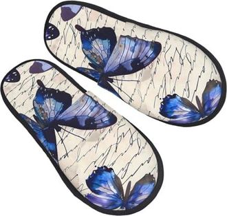 Generic L&eacute;g&egrave;re Hiver Pantoufles Lettre papillon en papier vintage Chaussures Chaud Chaussons pour Homme pour Homme Int&eacute;rieur Adulte L