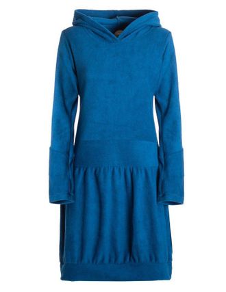 vishes Ballonkleid Warmes Winterkleid aus Fleece mit Kapuze im Ballonstyle Alternative Bekleidung, Ethno, Hippie, Retro Style