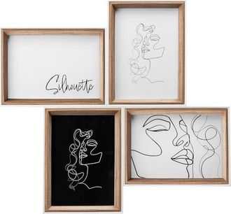 Walther Design Bilderrahmen Silhouette Holzgalerie, 4 Fotos 13x18 cm, buche, NW418P