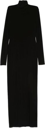 Norma Kamali Femme, Robes, Noir, Taille: 36 FR Robe Longue &agrave; Col Roul&eacute;
