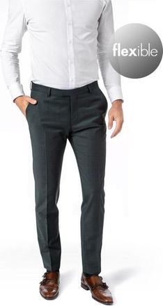 Daniel Hechter Herren Hose grün Schurwoll-Stretch