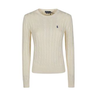 Polo Ralph Lauren Femme, Pulls, Beige, Taille: 44 FR Pull ras du cou en maille torsad&eacute;e