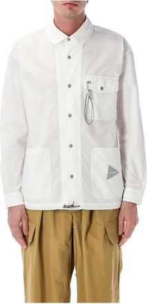 And Wander Homme, Vestes, Blanc, Taille: XL Cordura Shirt Jkt