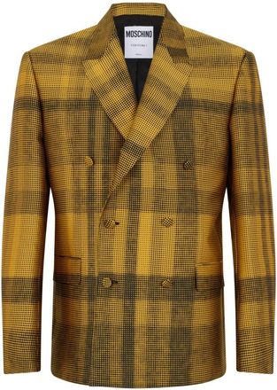 Moschino Homme, Vestes, Jaune, Taille: S Blazer &Eacute;l&eacute;gant &agrave; Carreaux