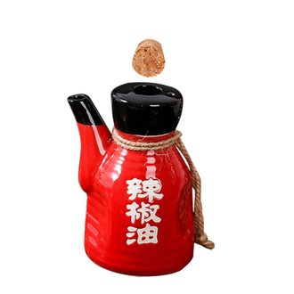 Yardwe Sojasauce Essig Flasche Keramik Gew&uuml;rzbeh&auml;lter 200ml Mit Olivenholzdeckel Japanische W&uuml;rzflasche F&uuml;r K&uuml;che Und Salatdressing