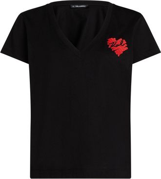Karl Lagerfeld K/Heart T-Shirt - Schwarz