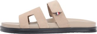 Tommy Hilfiger Herren Adjustable Premium Suede Fm0fm05774 Flache Sandalen, BEIGE (Coastal Taupe), 45.5 EU