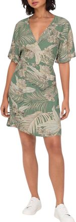 Only Damen Onlpalina Life 2/4 Wrap Dress Ptm Wickelkleid, Grün, XS EU