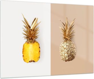 Arttor Bilder auf Glas 100x70cm Glasbild Ananas Obst Nachtisch Groß Wanddeko Bild im Glas Schlafzimmer Küche Deko Wandbilder Dekoration Wohnzimmer Modern Wal