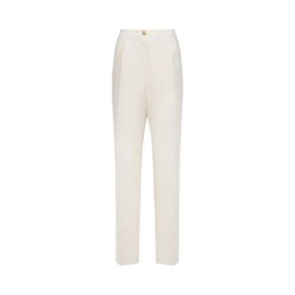 Elena Miro L&auml;ssige Leinenhose - - Trousers - Damen - Wei&szlig; - 3XL