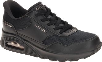 Skechers UNO Banksia Damen-Sneaker, schwarzer Duraleather/Mesh, 42 EU