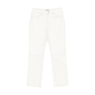 Cole Buxton Cracked Paint Lederhose - - Trousers - Herren - Wei&szlig; - W34