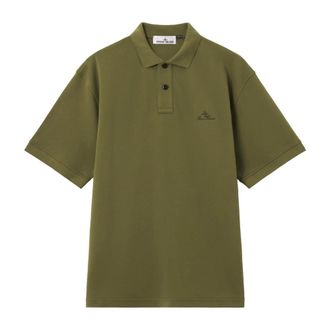 Stone Island Homme, Tops, Vert, Taille: M Polo en piqu&eacute; &agrave; manches courtes 50/2