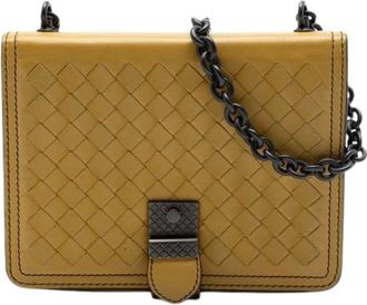 Bottega Veneta Sac bandouli&egrave;re en nappa tress&eacute; Pre-owned - Femme - Pre-owned - Jaune - Taille: ONE Size