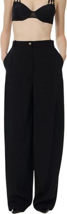 Elisabetta Franchi Femme, Pantalons, Noir, Taille: 40 FR Light Crepe Pantalons